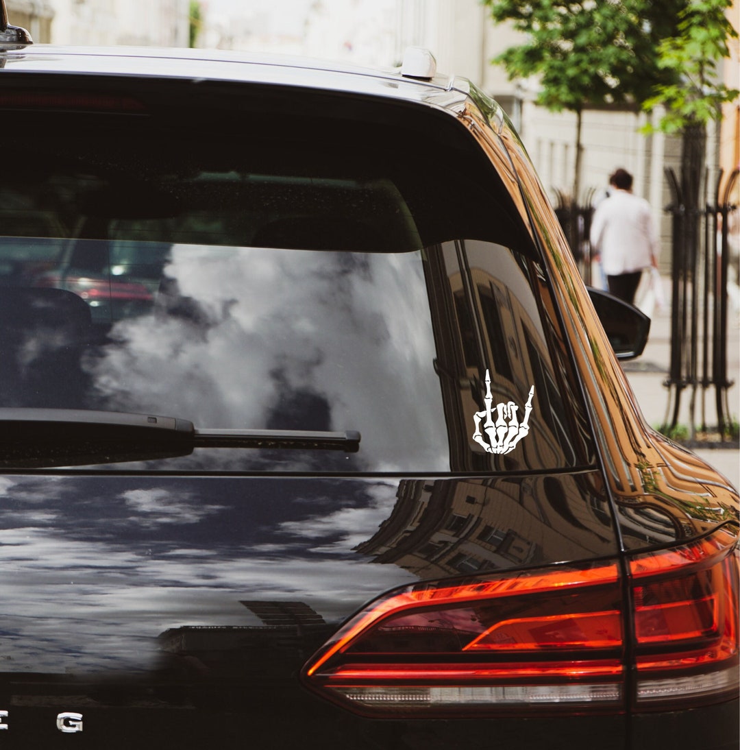 Rock on Skeleton Hand Decal, Metal Decal, Rock Decal, Skeleton, Skull ...