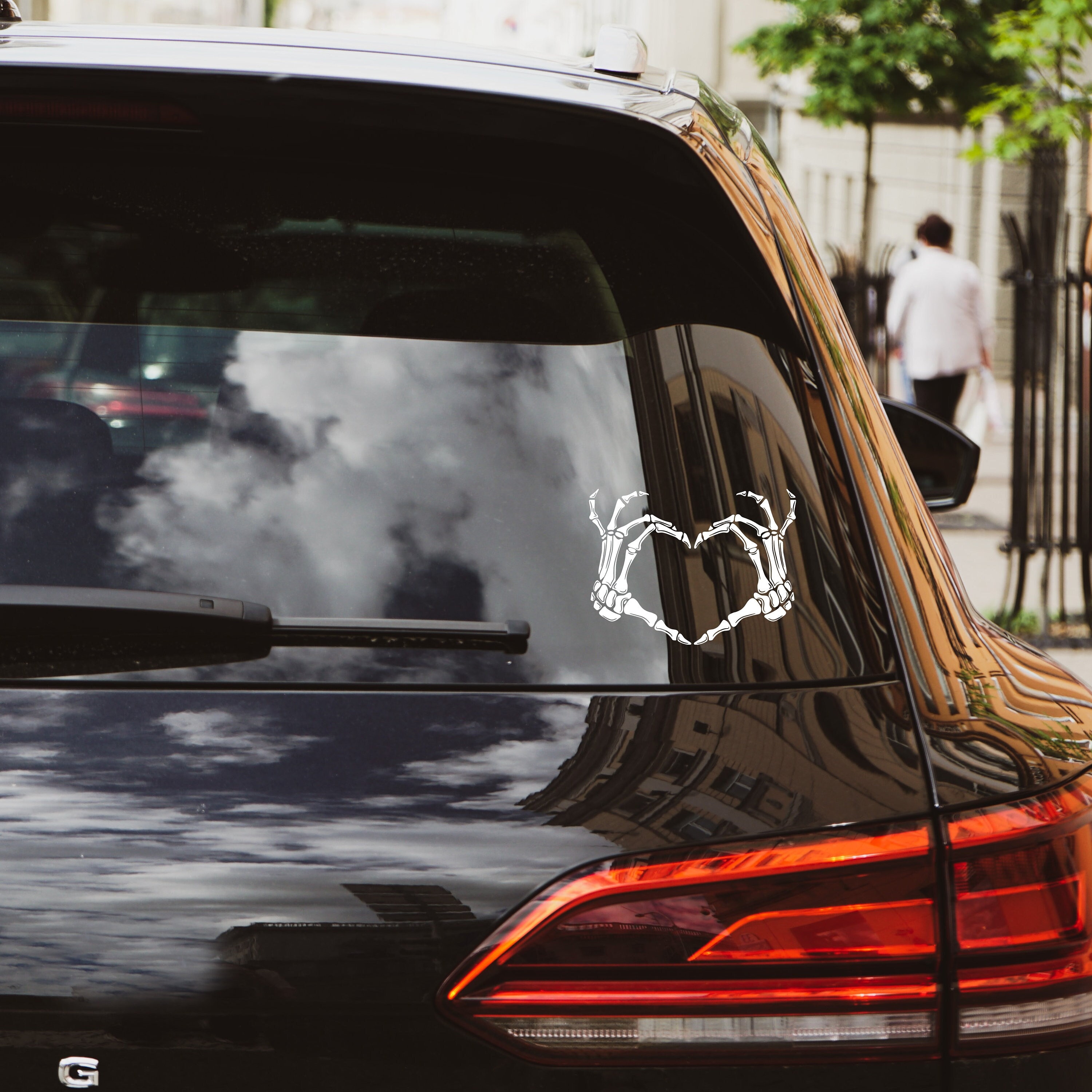Skeleton Hand Heart Vinyl Car Decal, Gothic Car Decal, Spooky Car Decal ...
