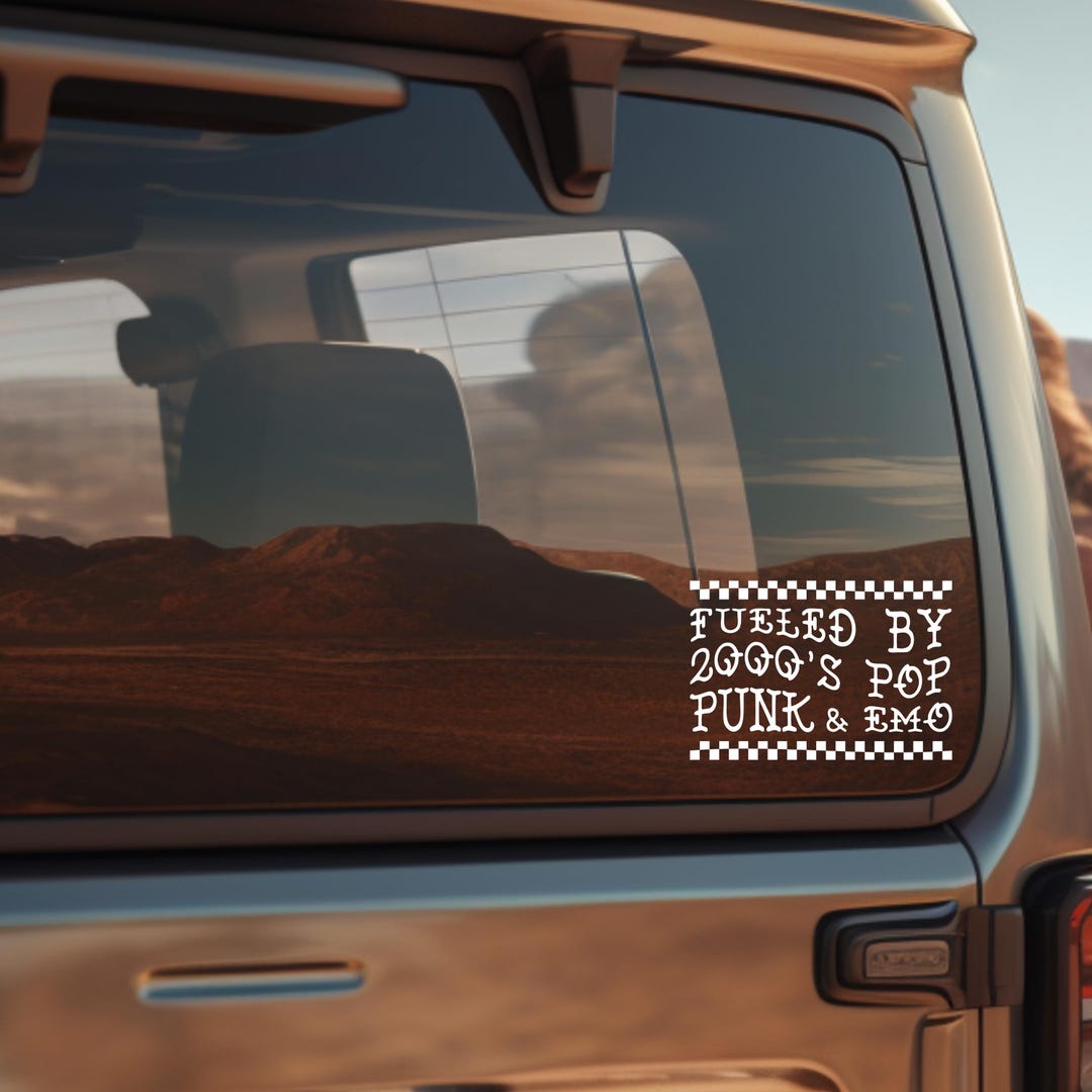 Fueled by 2000s Pop Punk & Emo Vinyl Decal | Pop Punk Car Sticker | Emo ...