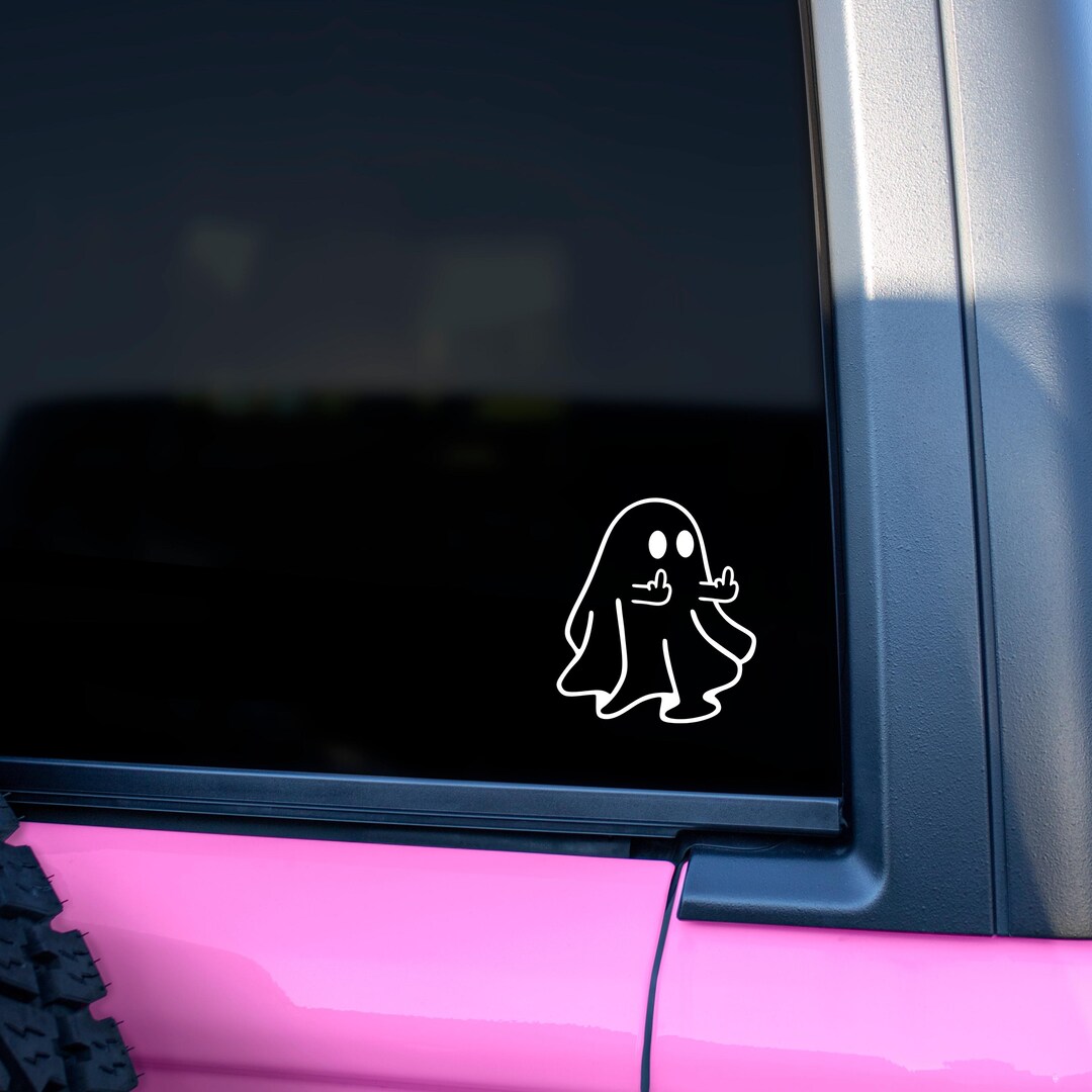Middle Finger Ghost Vinyl Decal, Ghost Sticker, Halloween Sticker ...