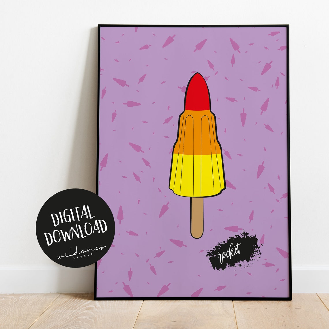 Rocket Ice Lolly Print Ice Lolly Poster Rocket Digital - Etsy