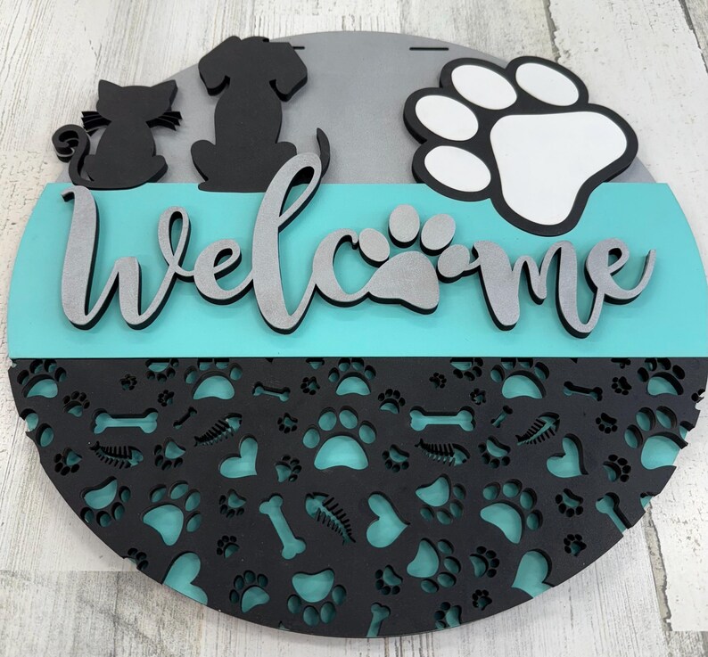 Pet Welcome Door Hanger Sign 18” - Etsy