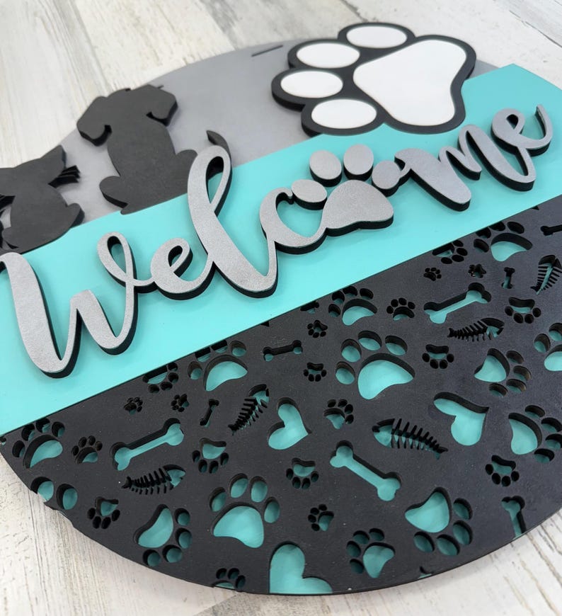 Pet Welcome Door Hanger Sign 18” - Etsy