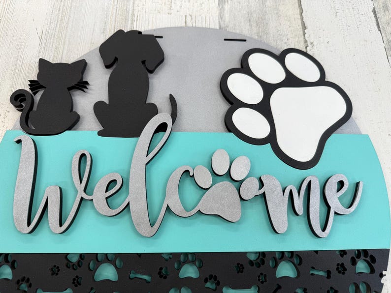 Pet Welcome Door Hanger Sign 18” - Etsy