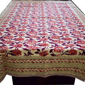 Floral Design Table Cover, Table Cloths, Dinning Table Cover, Block ...