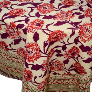 Floral Design Table Cover, Table Cloths, Dinning Table Cover, Block ...