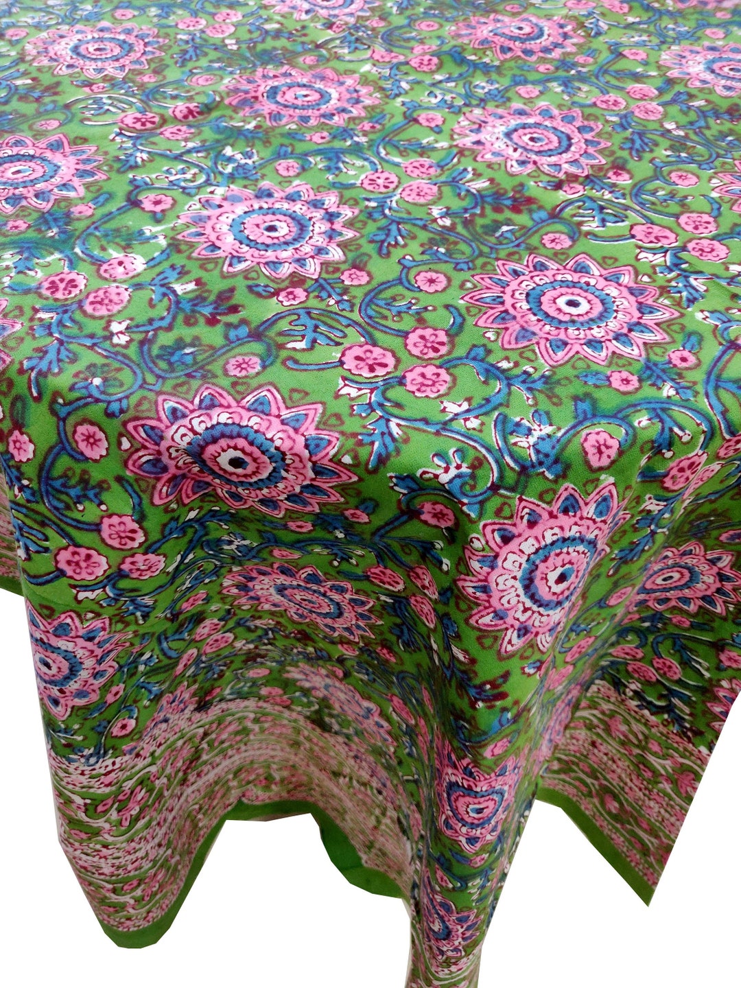 Block Print Table Cover,table Cloths, Dinning Table Cover,floral Design ...