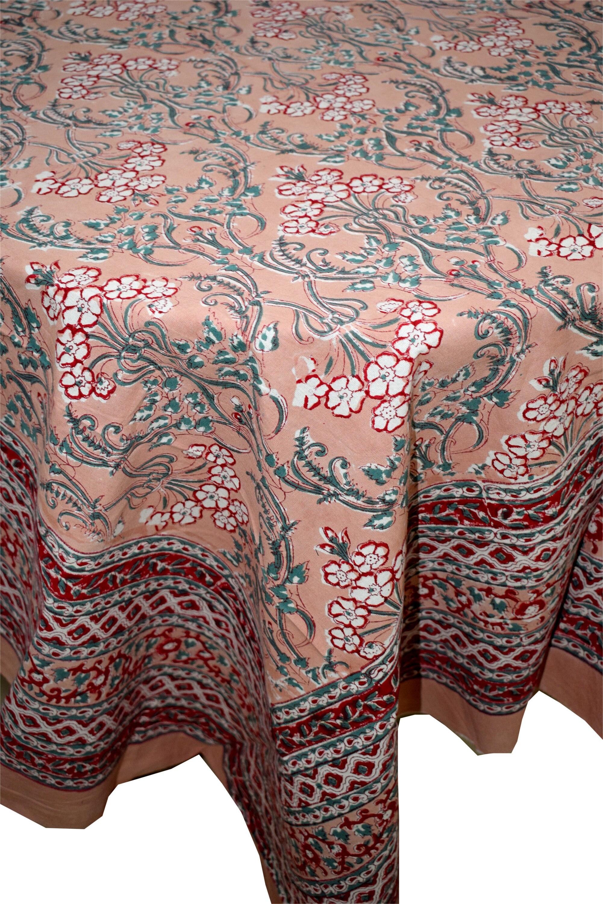 Floral Design Table Cover, Table Cloths, Dinning Table Cover, Block ...