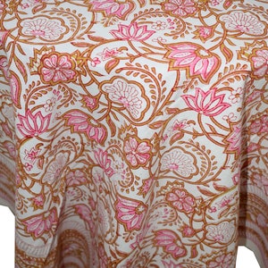 Floral Design Table Cover, Table Cloths, Dinning Table Cover, Block ...