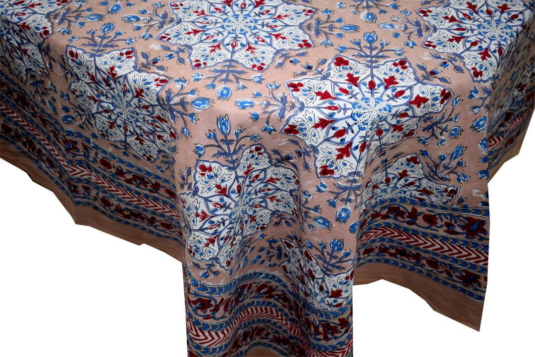 Floral Design Table Cover, Table Cloths, Dinning Table Cover, Block ...