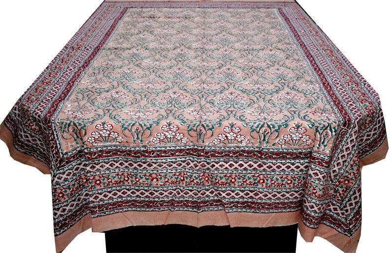 Floral Design Table Cover, Table Cloths, Dinning Table Cover, Block ...