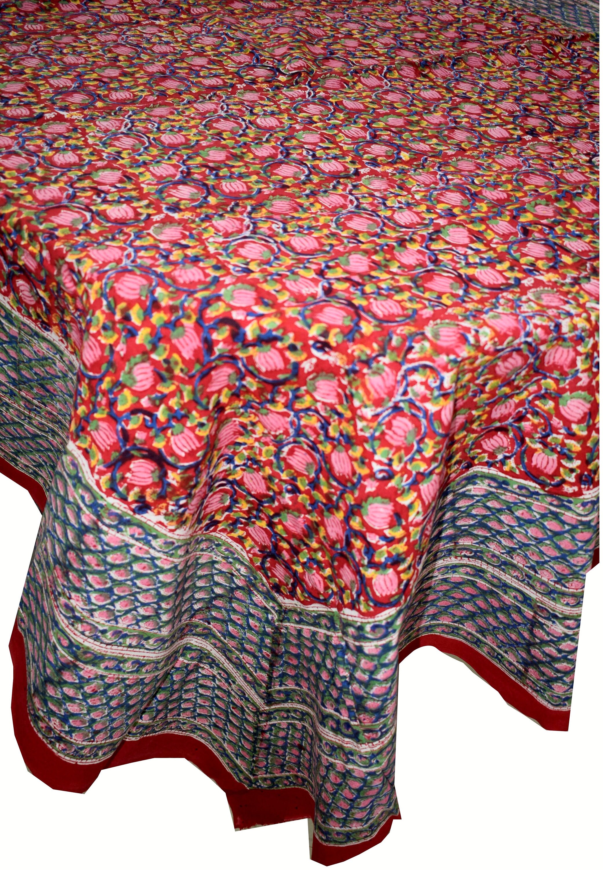 Floral Design Table Cover, Table Cloths, Dinning Table Cover, Block ...