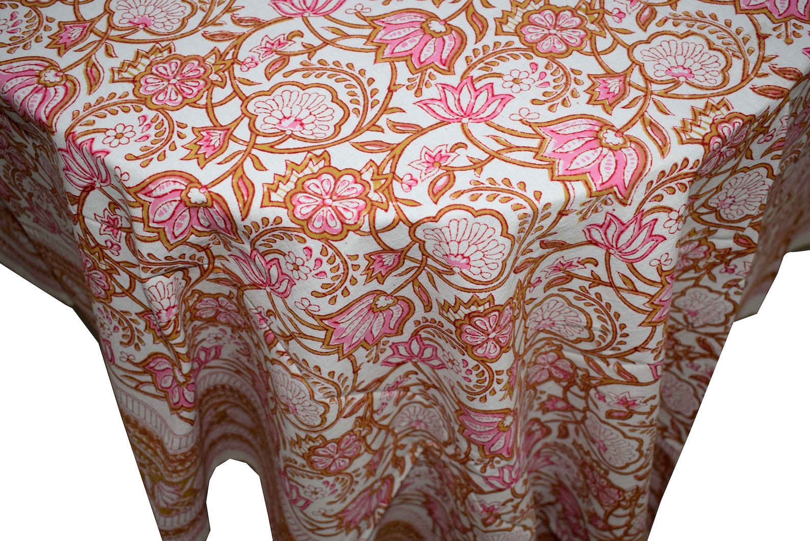 Floral Design Table Cover, Table Cloths, Dinning Table Cover, Block ...