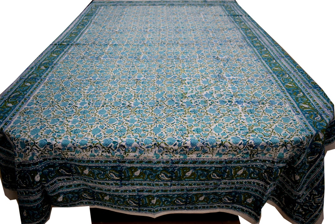 Floral Design Table Cover, Table Cloths, Dinning Table Cover, Block ...