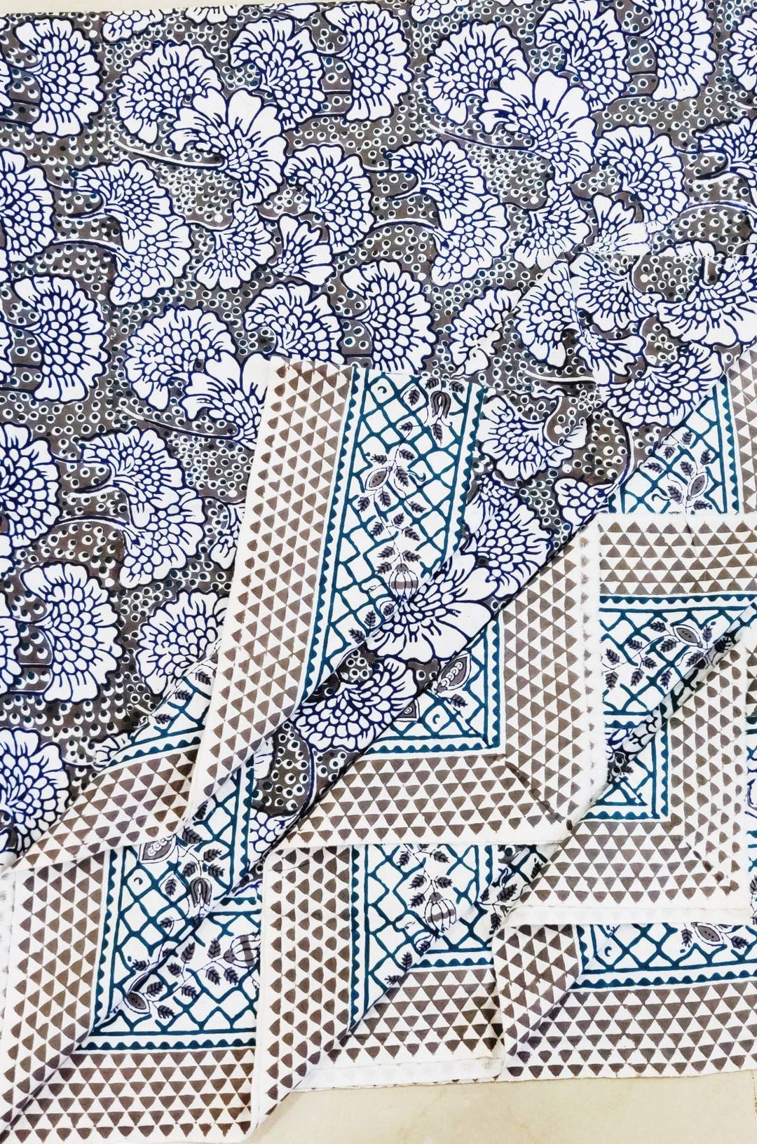 Block Print Table Cover, Table Cloths, Dinning Table Cover, Floral ...