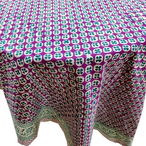 Block Print Table Cover, Table Cloths, Dinning Table Cover, Floral ...