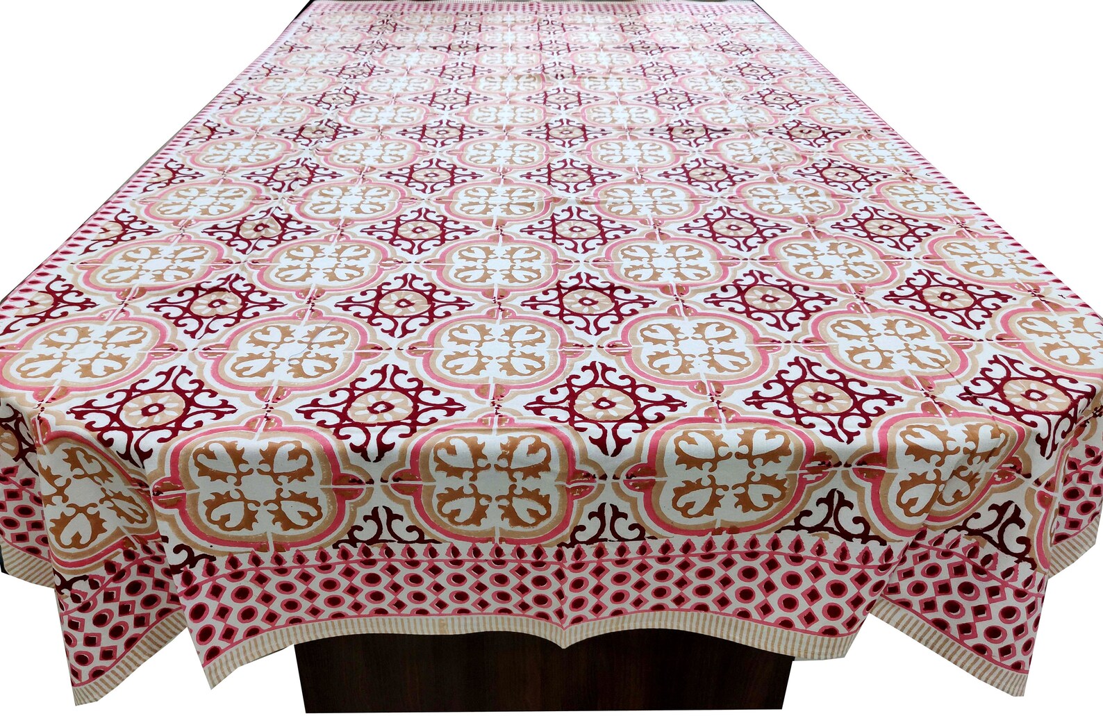 Block Print Table Cover,table Cloths, Dinning Table Cover,floral Design ...