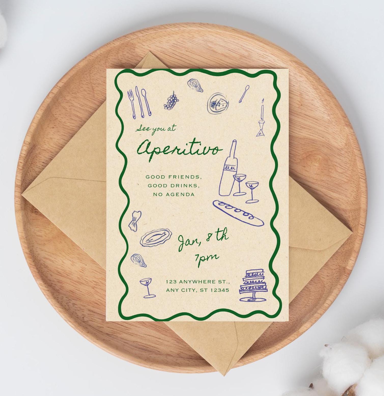 Aperitivo Invite | Dinner Party Invite | Cocktail Party | INSTANT ...