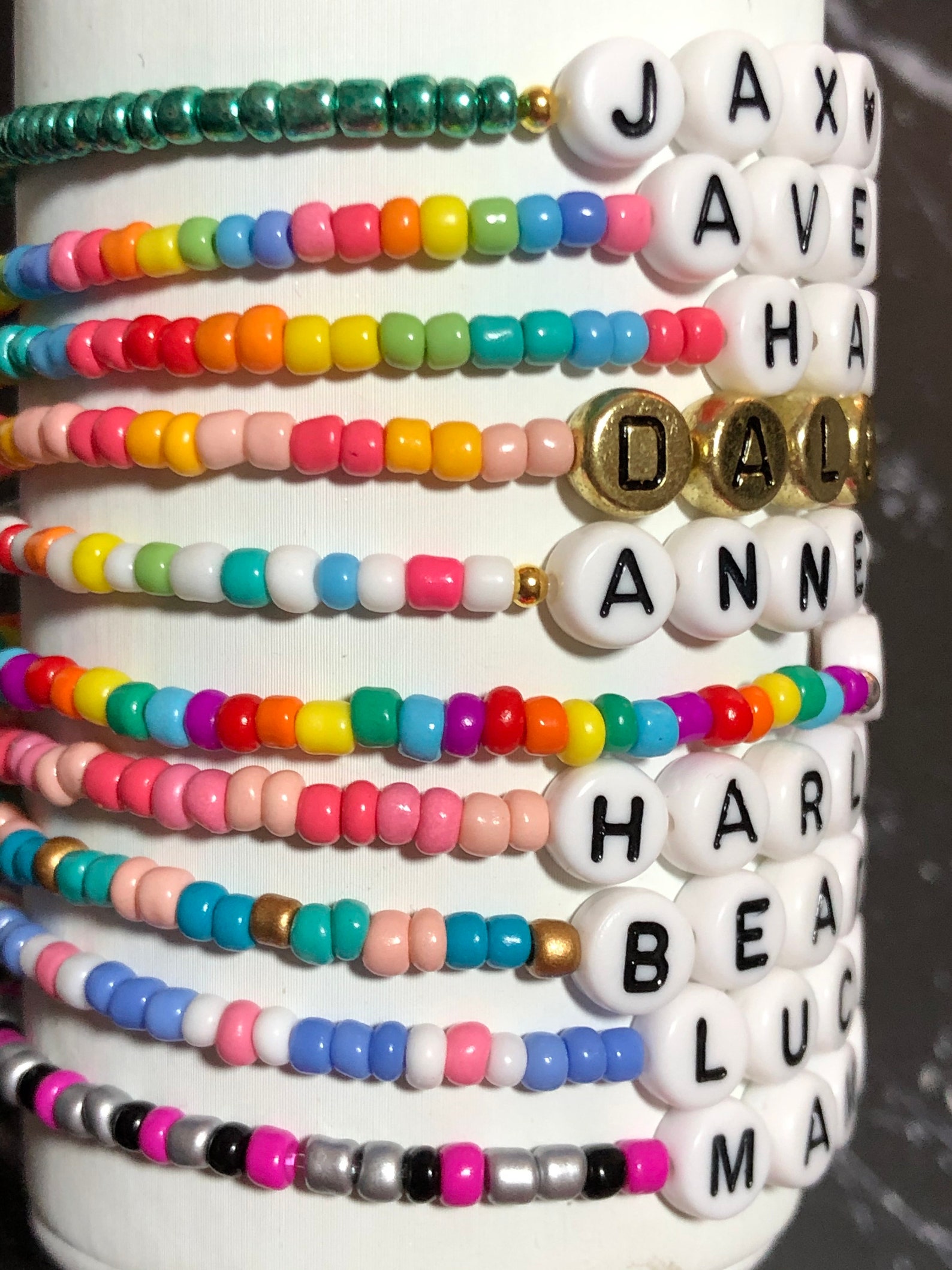 Custom Beaded Camp Friendship Bracelet, Personalized, Custom Name ...