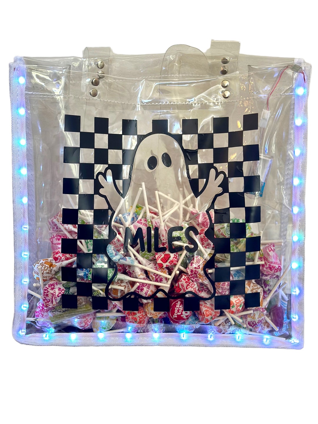 Personalized Halloween Bag, LED Light up Bag, Trick or Treat Candy Bag ...