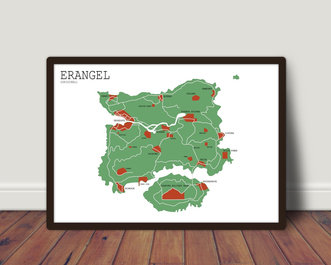 Erangel Map - Fan Art Poster - Etsy