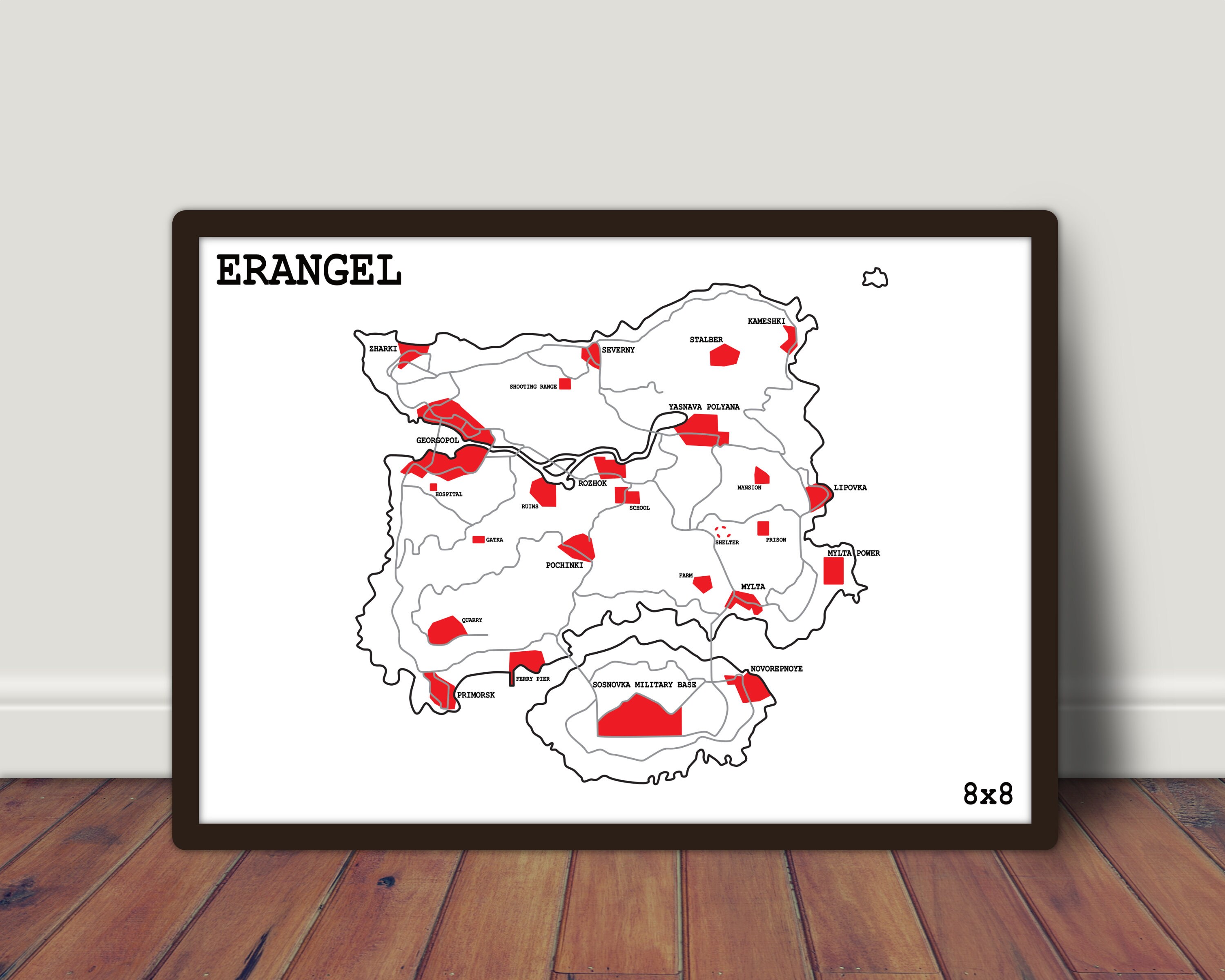 Erangel Map Fan Art Poster - Etsy UK