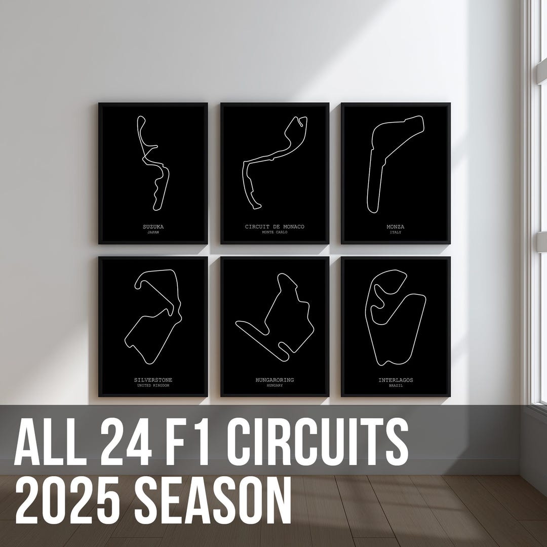 2025 F1 Track Posters Bundle – All 24 Formula 1 Circuits – Minimalist ...