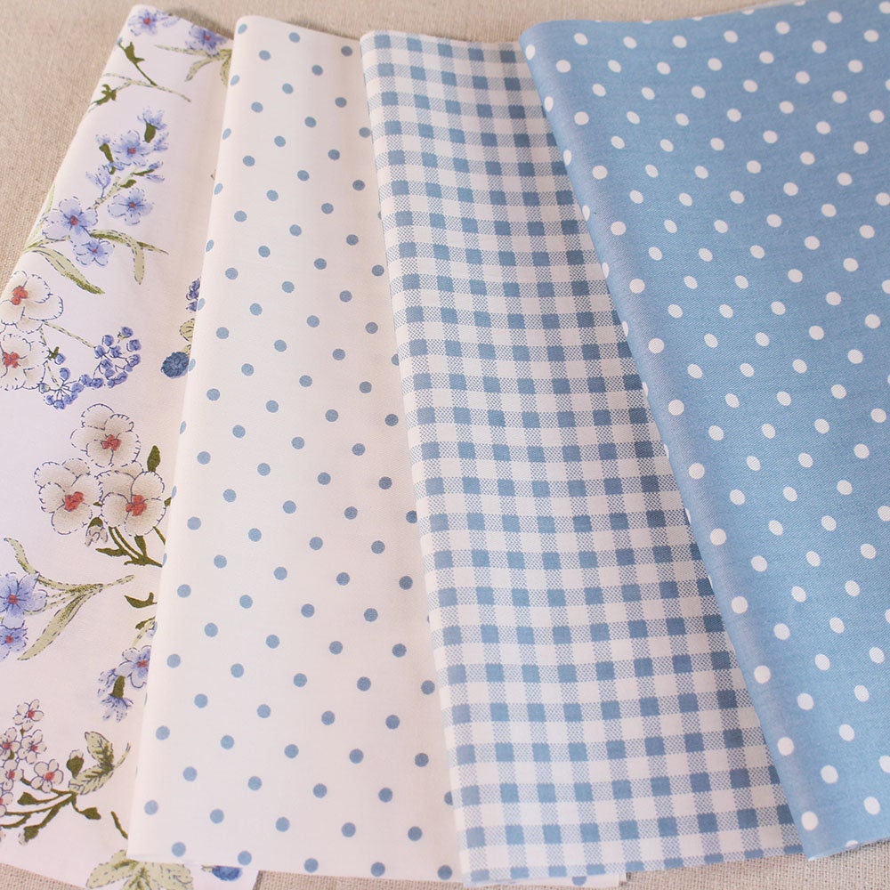 Beauty Sewing 20 Assorted Blue Cotton Fabric Quilting ,pre Cut Charm ...