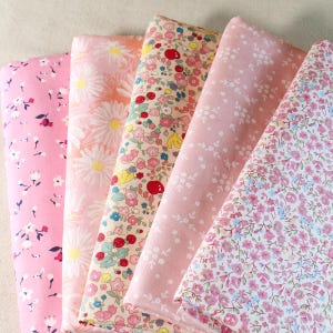 20 Pretty Pink Cotton Fabric Bundle,floral Printed Precut 8" Squares ...
