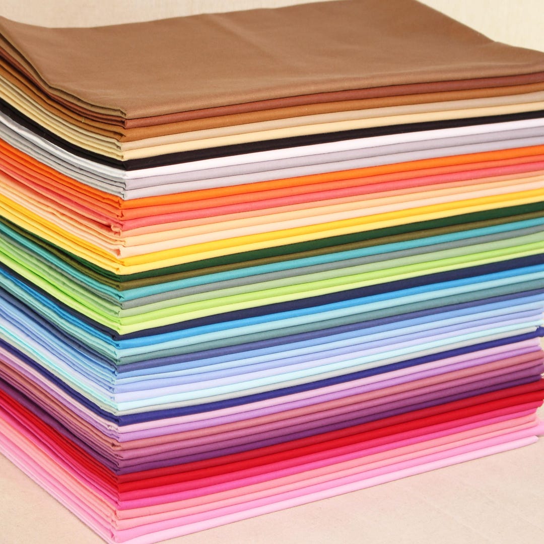 100 Mixcolor Plain Solid Charm Cotton Squares Bundle Quilting Fabric ...