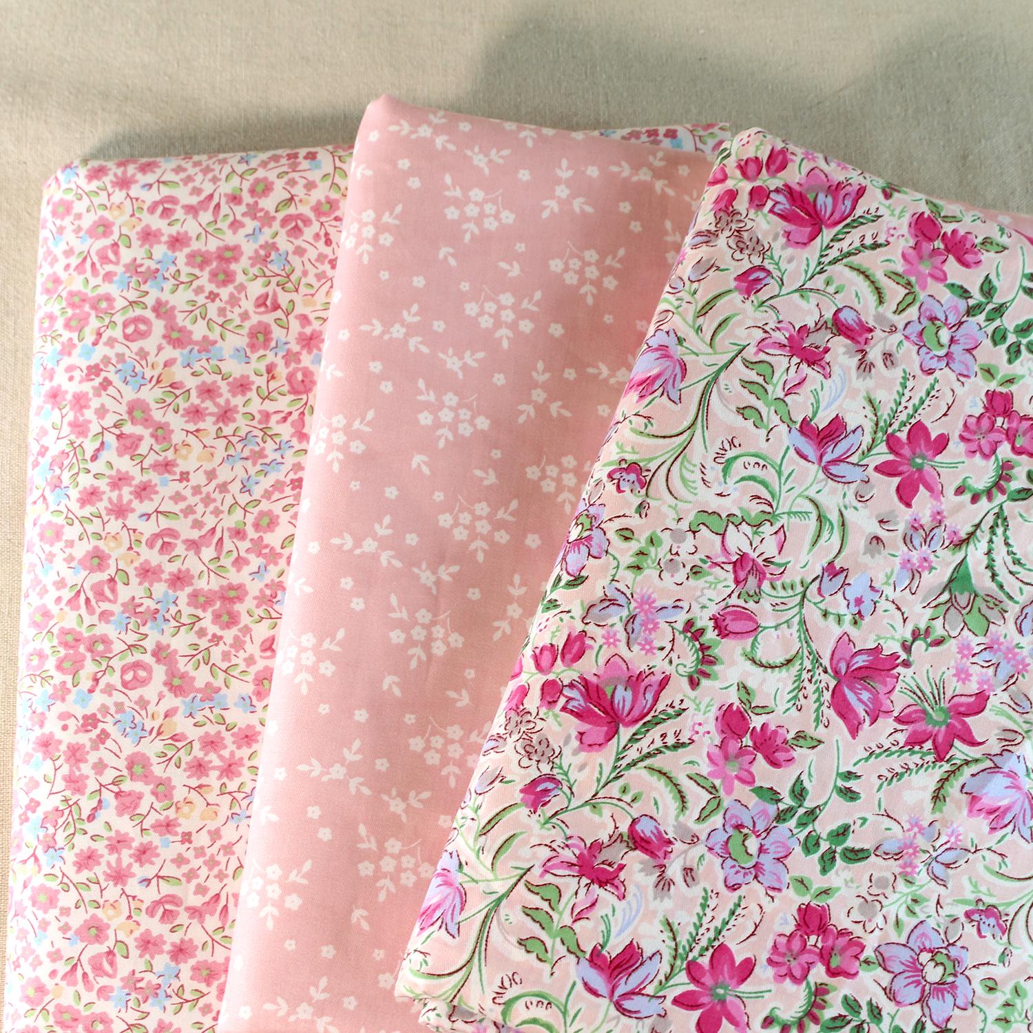12 Assorted Pink Cotton Print Fabric Quilting,sewing Floral Flower ...