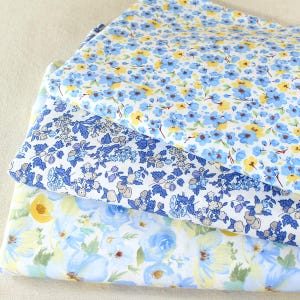 20 Blue Cotton Fabric,vintage Floral Fabric,printed Fabric Bundle ...