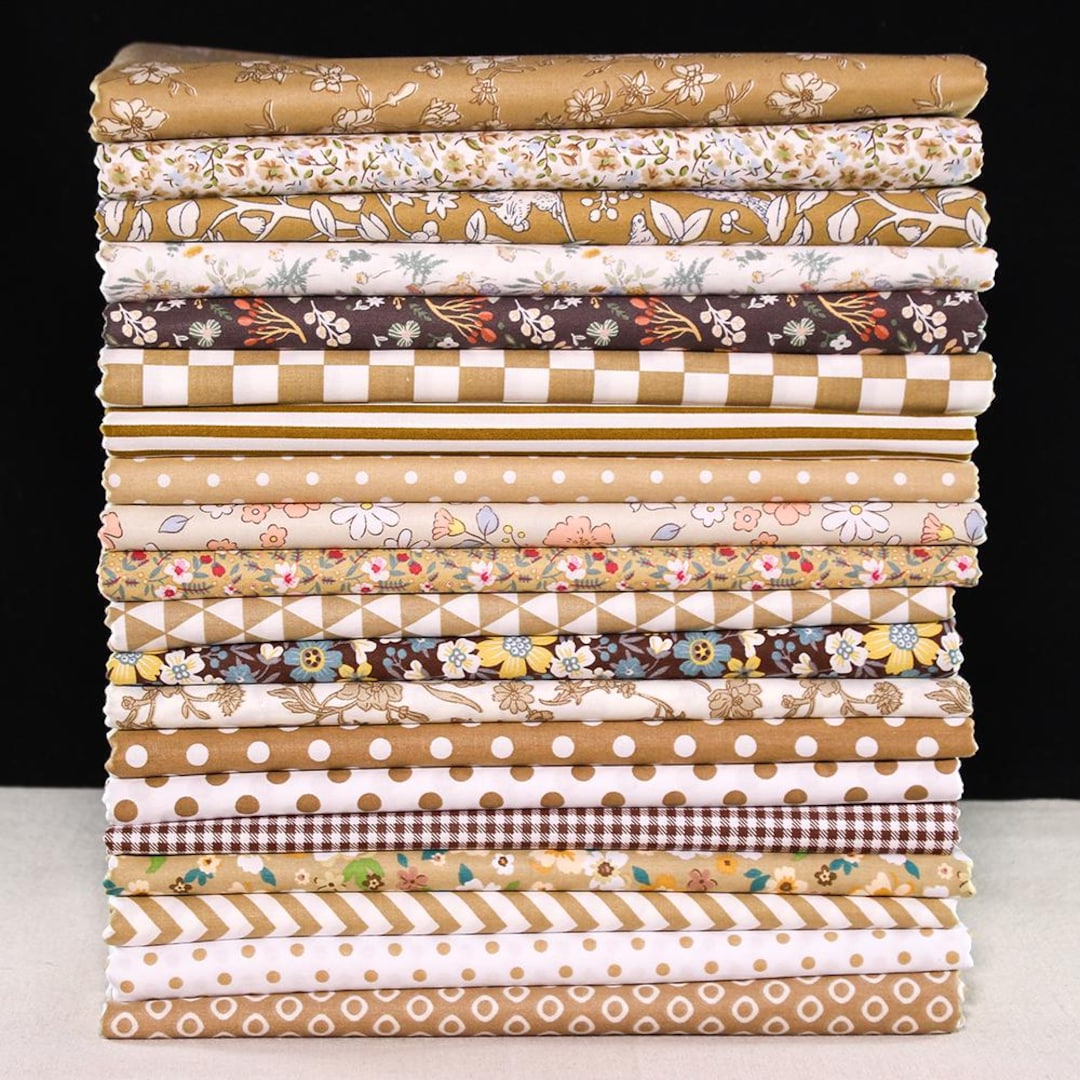 20 Cotton Fabric Bundle,vintage Printed Precut 8" Squares,fabric ...