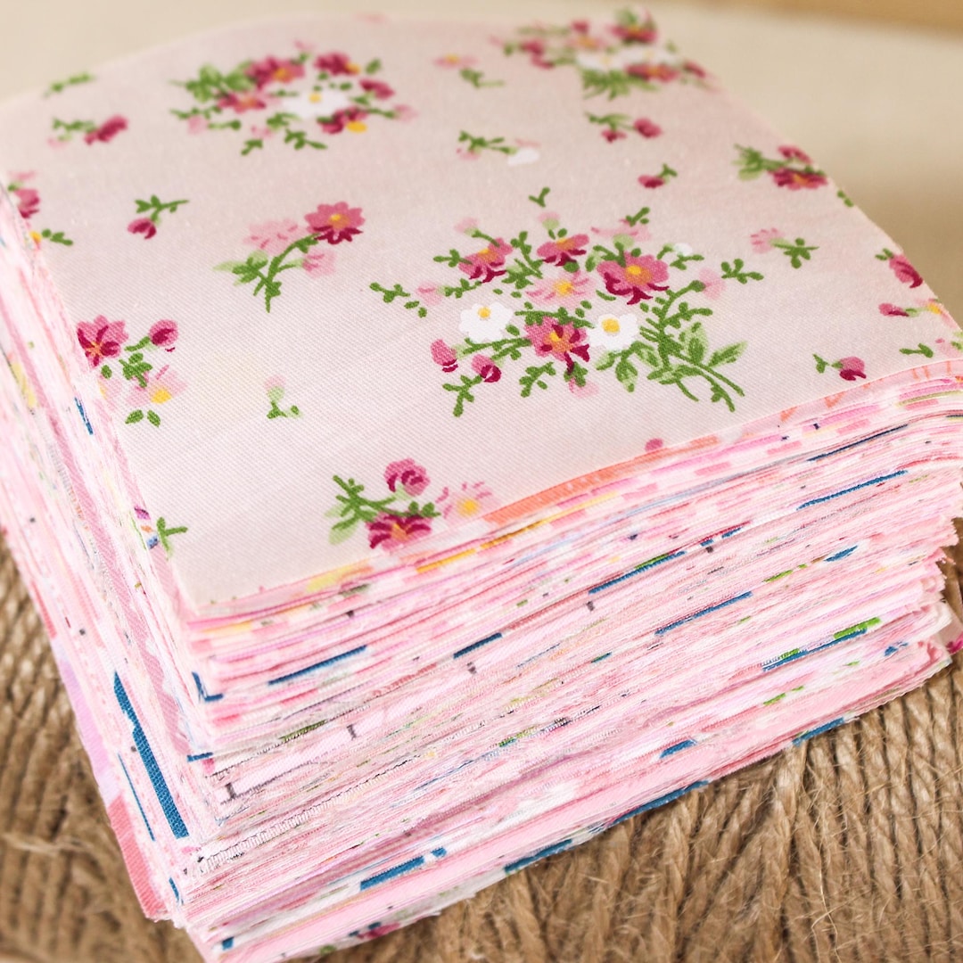 100 Pink Flower Floral Fabric,print Fabric,quilting Cotton Fabric ...