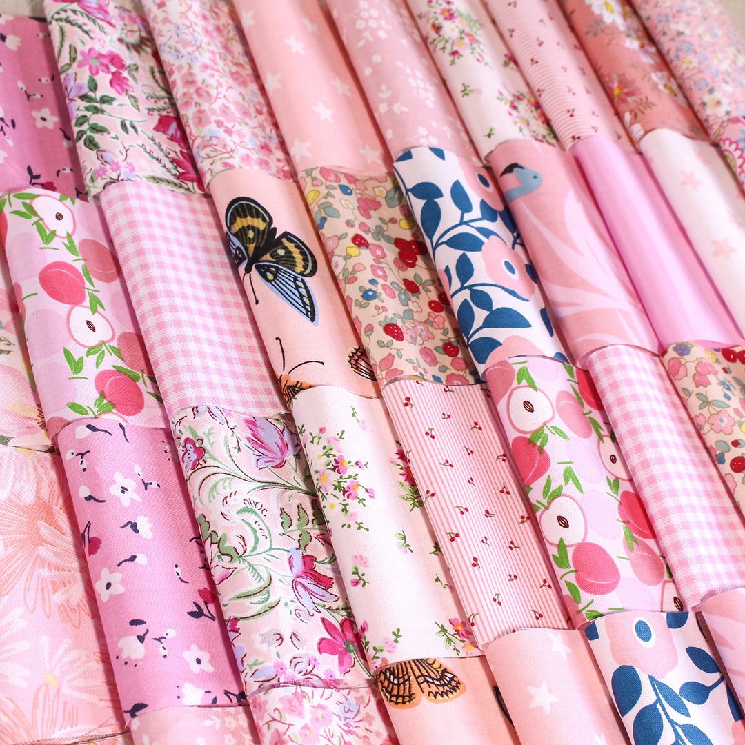 60 Pink Fabric,print Fabric,quilting Cotton Fabric,precut 5" Charm ...