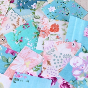 300 Mini Charm Square Fabric,flower Floral Print Fabric,fabric Scraps ...