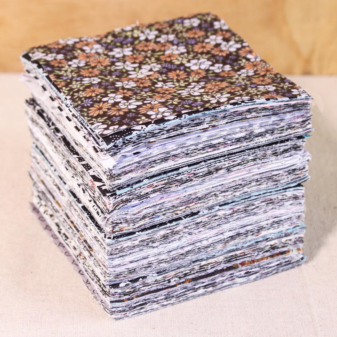 100 Gray Black Fabric Scraps Remnants,4inch Charm Squares,floral Flower ...