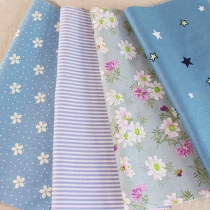 Beauty Sewing 20 Assorted Blue Cotton Fabric Quilting ,pre Cut Charm ...