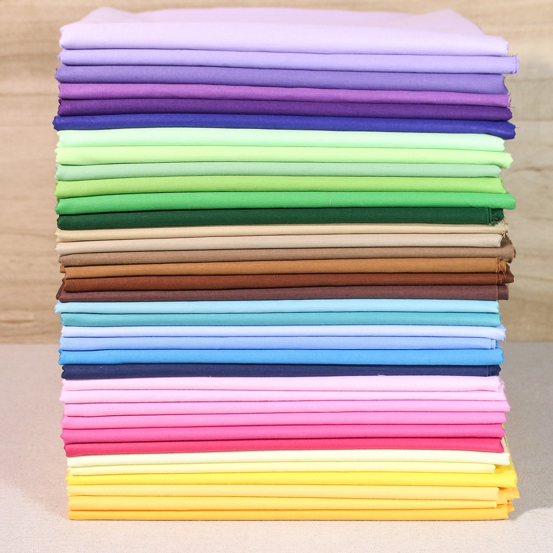 72pc Plain DIY Charm Pack 5" Squares Patchwork Quilt Fabric Cotton ...