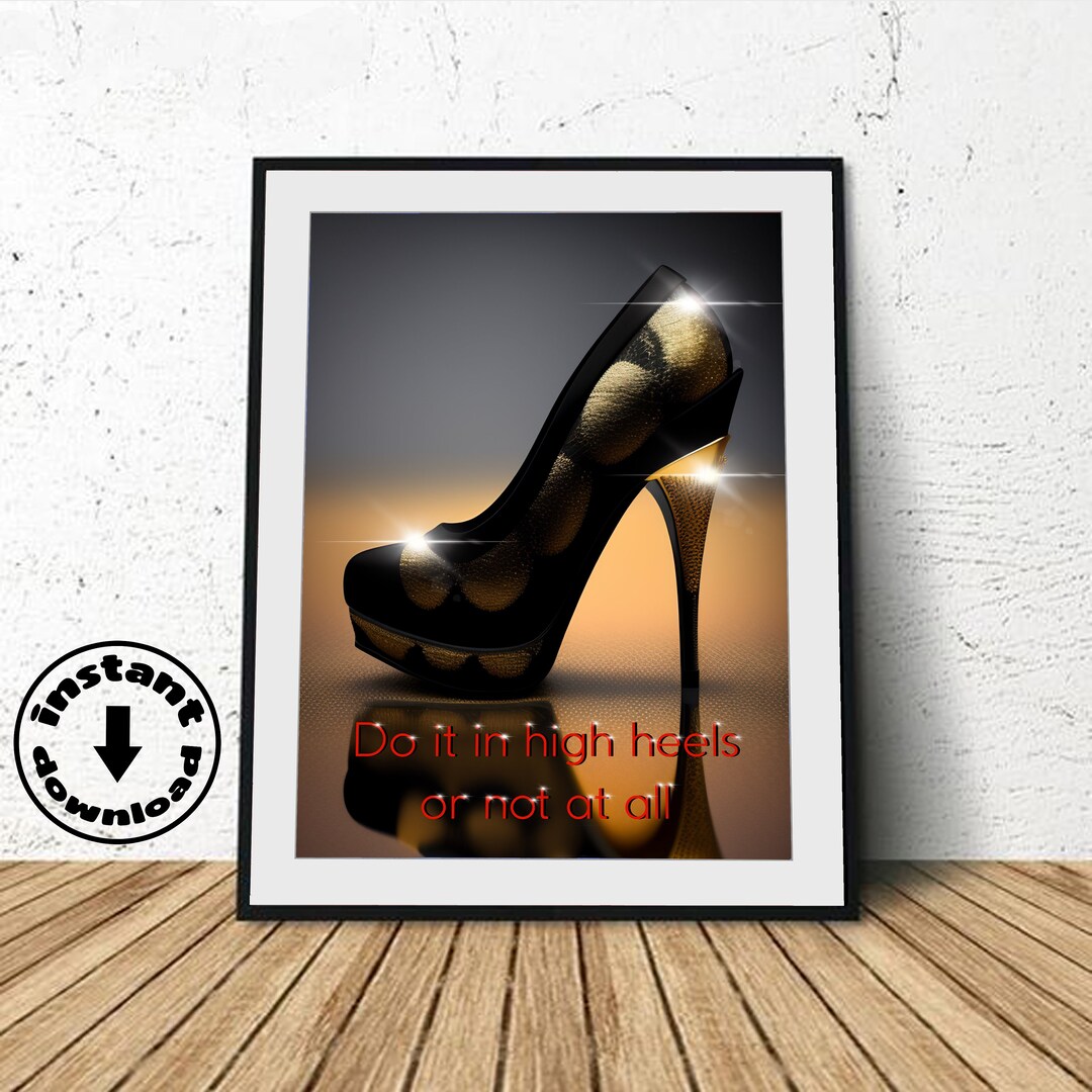 Girl Office Print, Stiletto Heel Poster, High Heels Print, High Heels ...