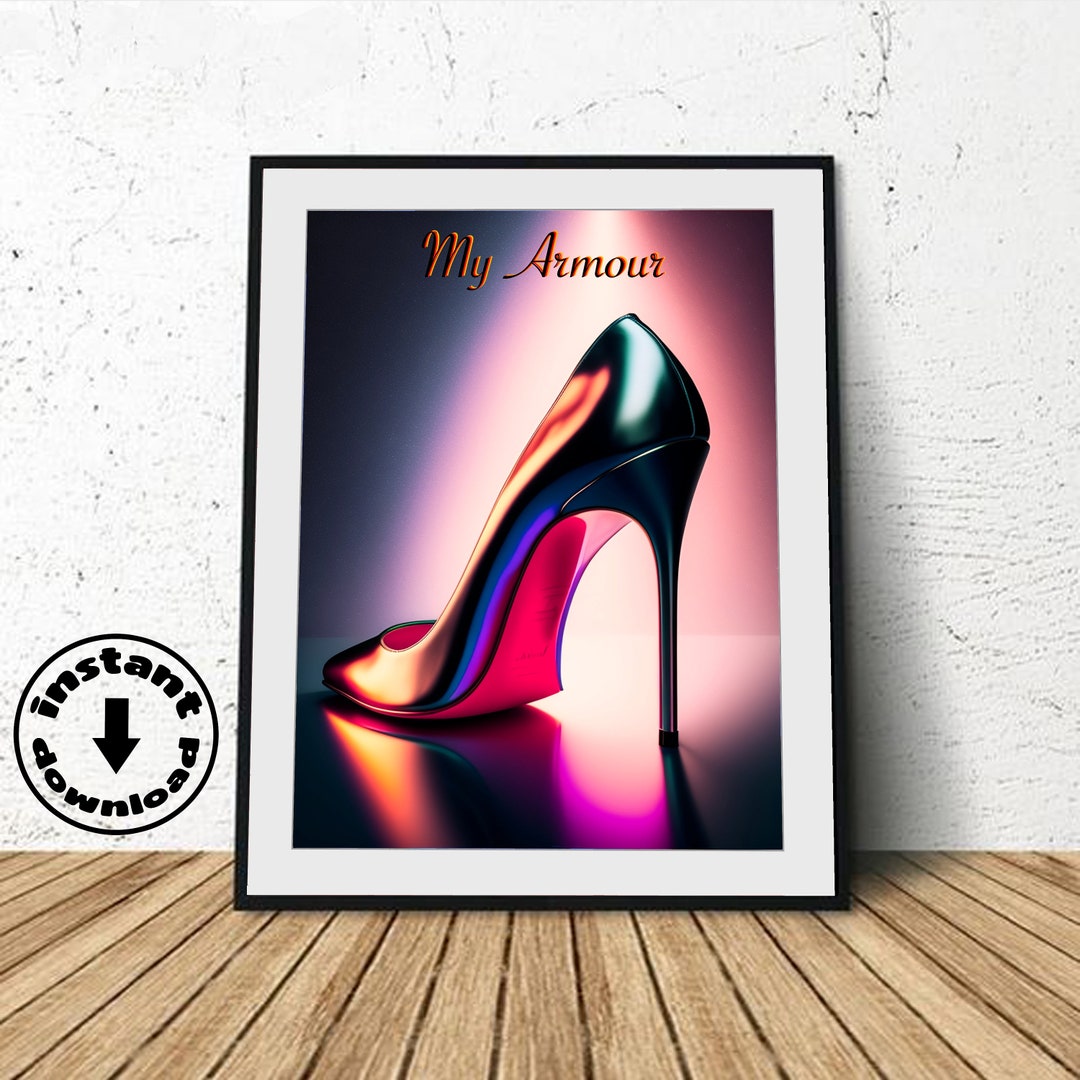 Girl Office Art, Dressing Room Decor, Stiletto Heel Poster ...