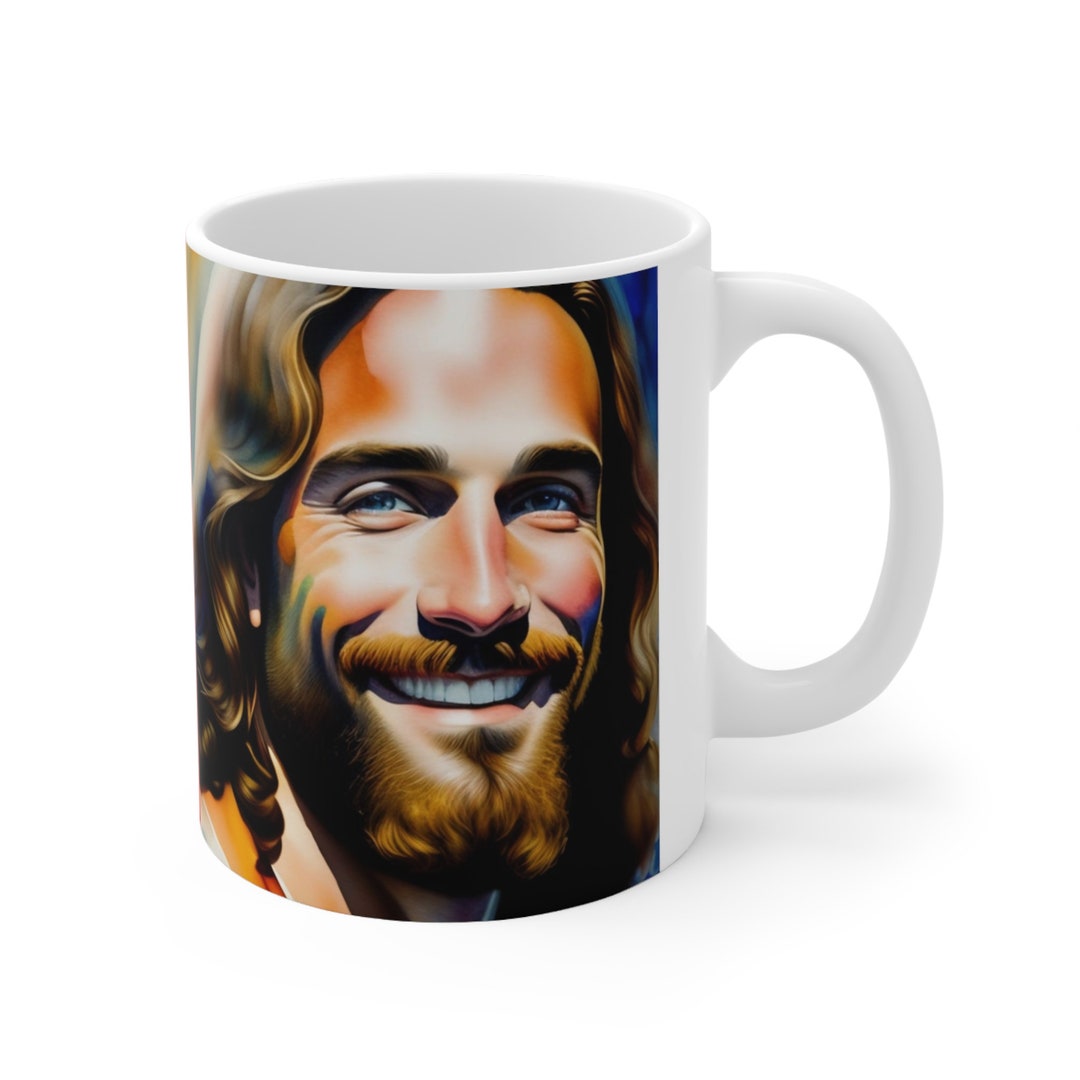 Jesus Mug, Smiling Jesus Mug, God, Christian, Inspirational, Faith ...