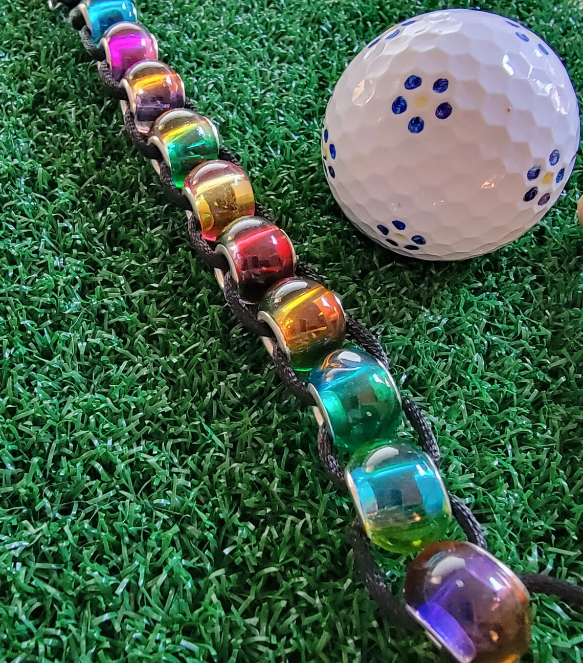 Beaded Golf Stroke Counter: Multi-color Glass Beads, Ladies Golf ...