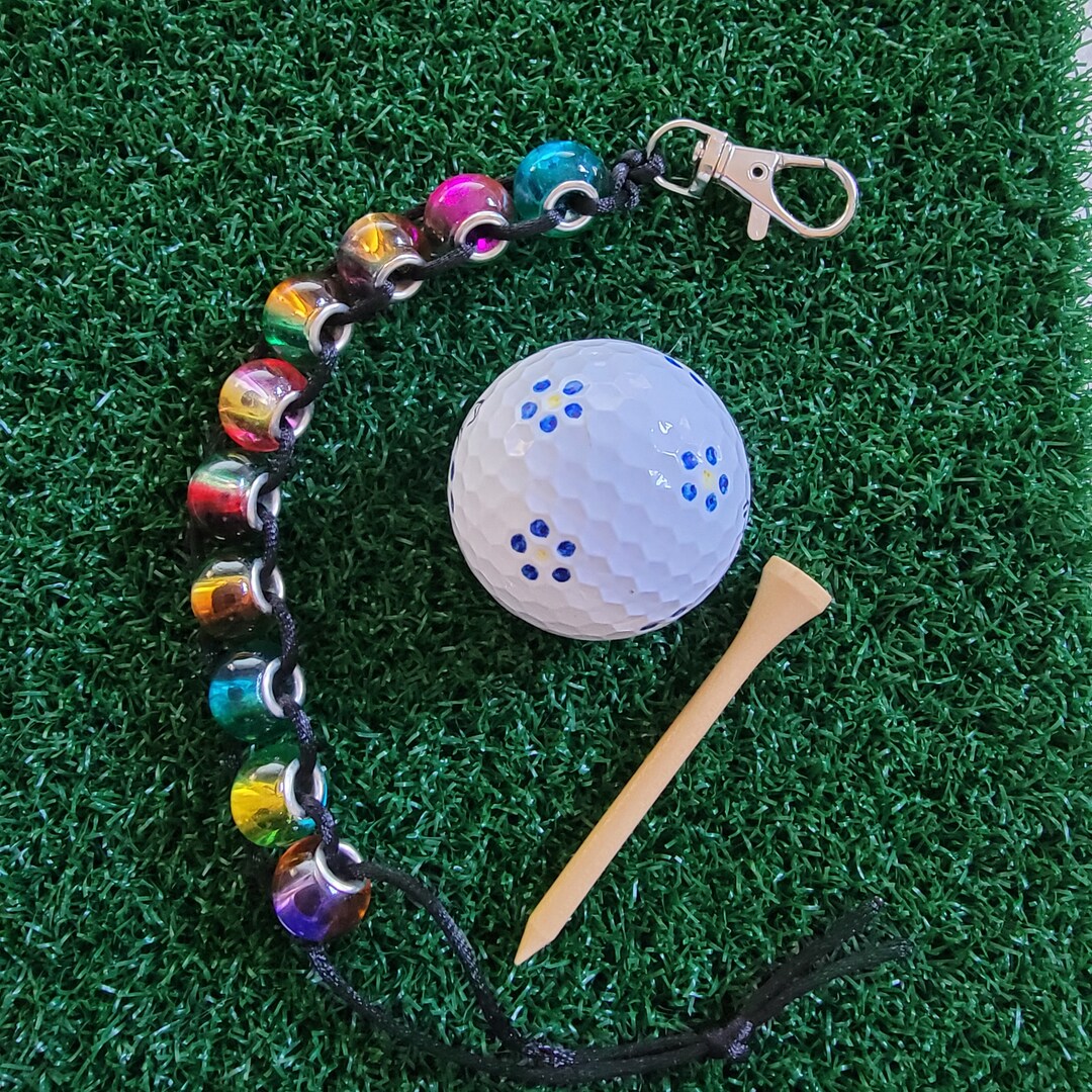 Beaded Golf Stroke Counter: Multi-color Glass Beads, Ladies Golf ...
