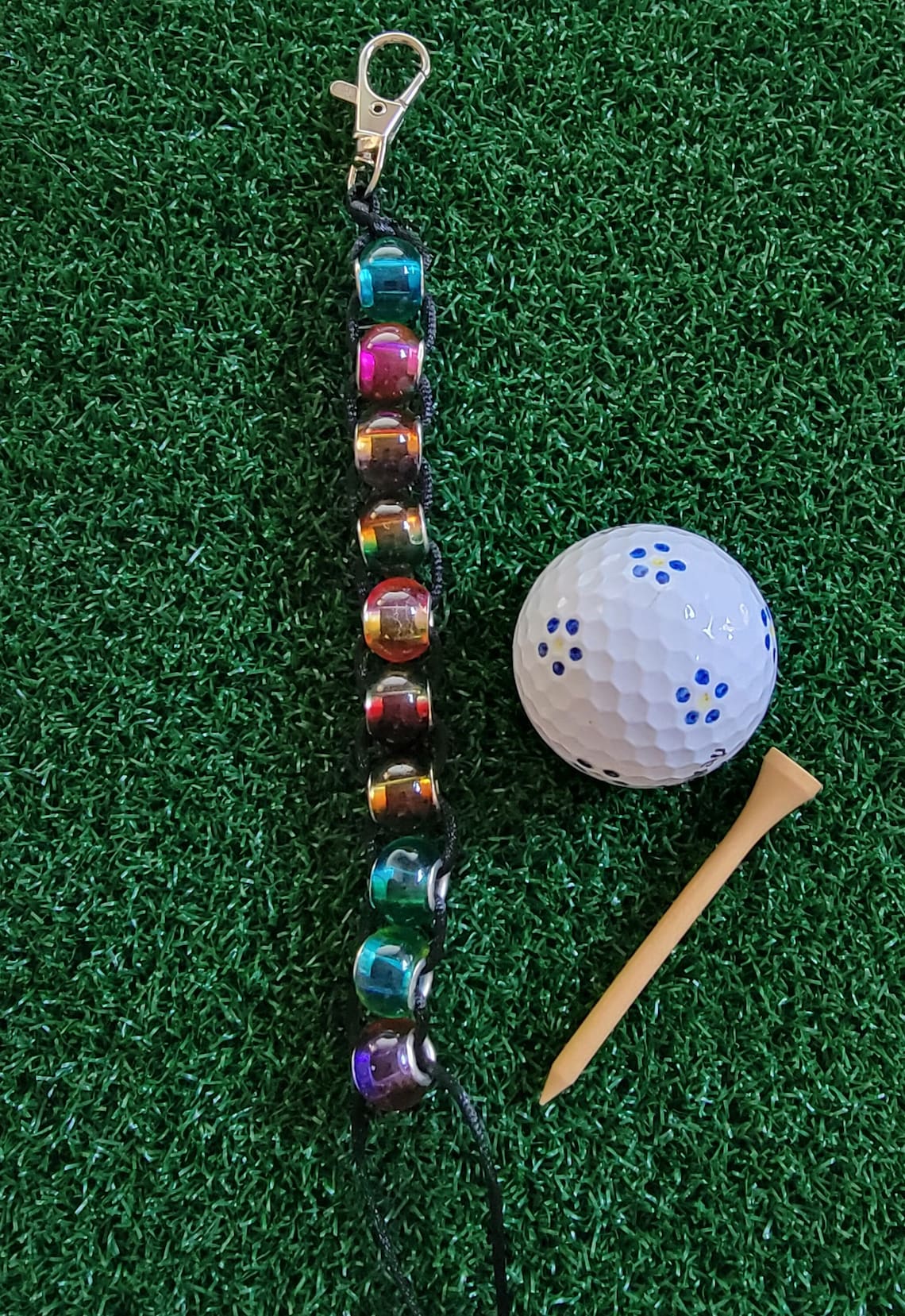 Beaded Golf Stroke Counter: Multi-color Glass Beads, Ladies Golf ...