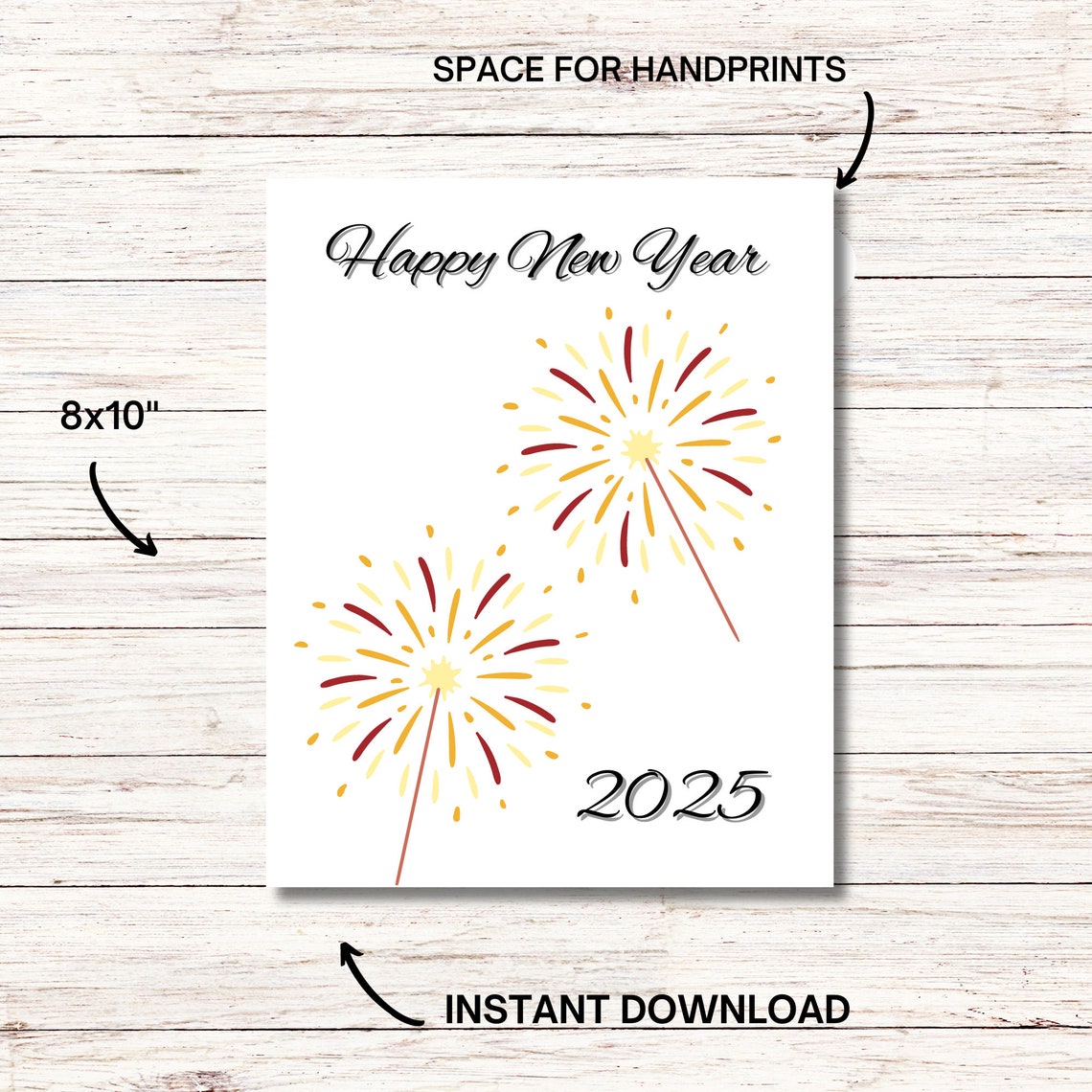 New Year Handprint Art, New Years 2025, Baby Kids Toddler Preschool ...