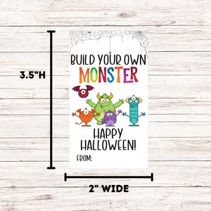 Build Your Own Monster, Halloween Printable Gift Tag Party Favor ...