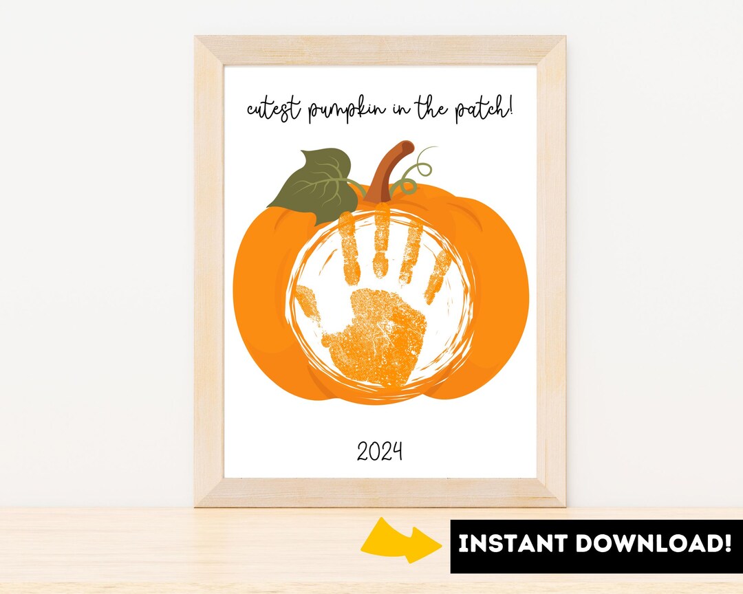 Cutest Pumpkin Handprint Craft ,fall Handprint Art , Toddler Keepsake ...
