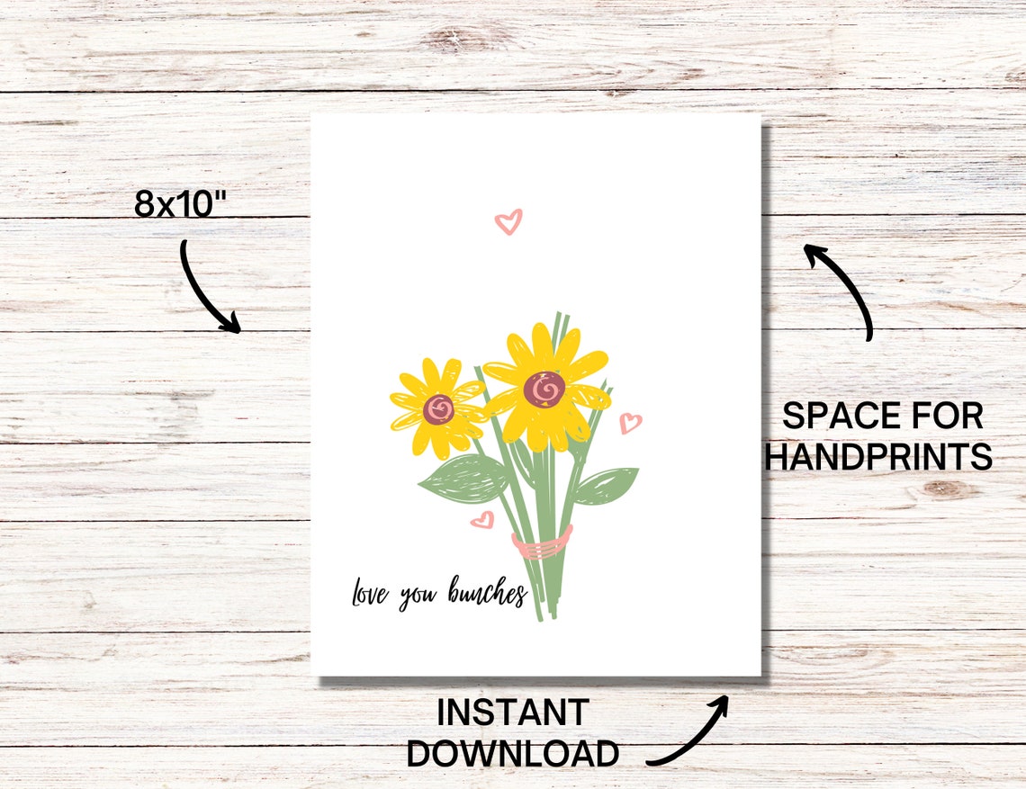 Flower 3 Handprint Art Keepsake| Handprint Gift for Mom or Nana ...