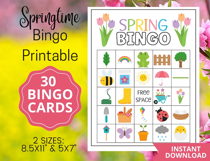 Springtime Bingo Printable| Spring Bingo | Springtime Bingo | Printable ...